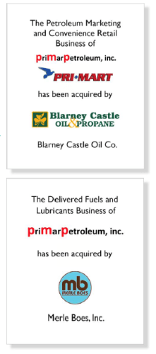 Matrix Advises on the Sale of Pri Mar’s Petroleum Marketing and ...